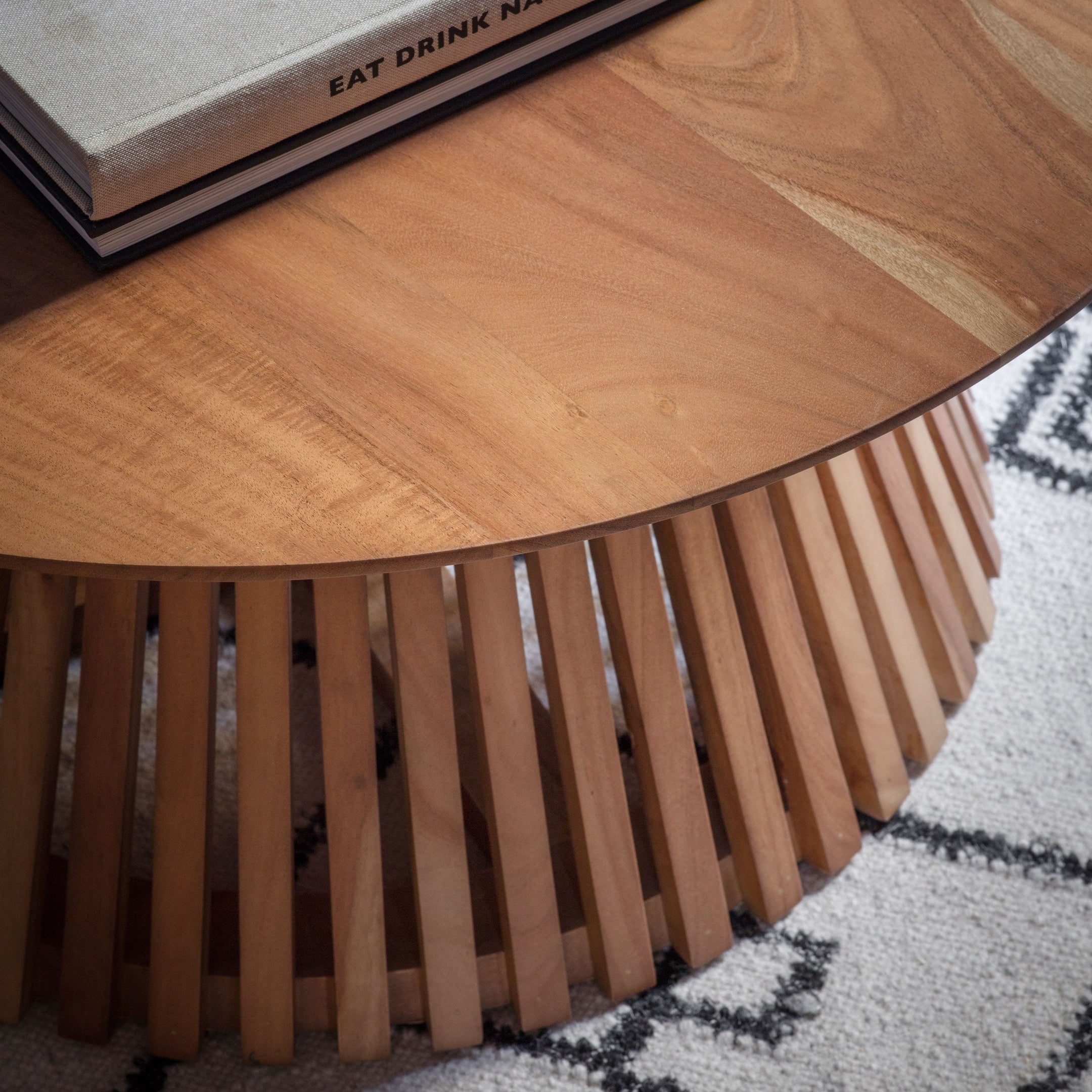 Beer Slatted Coffee Table 800x800x400mm – House of Isabella UK
