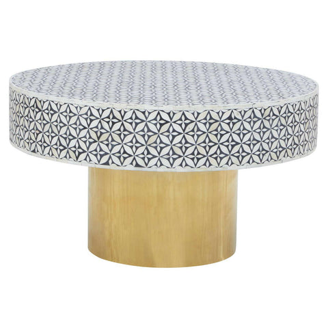Fusion Round Coffee Table With Gold Base – House of Isabella UK