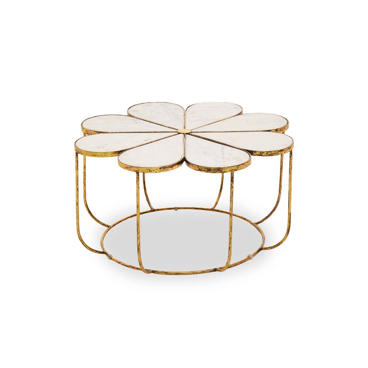Rabia Petal Coffee Table With Marble Top – House of Isabella UK